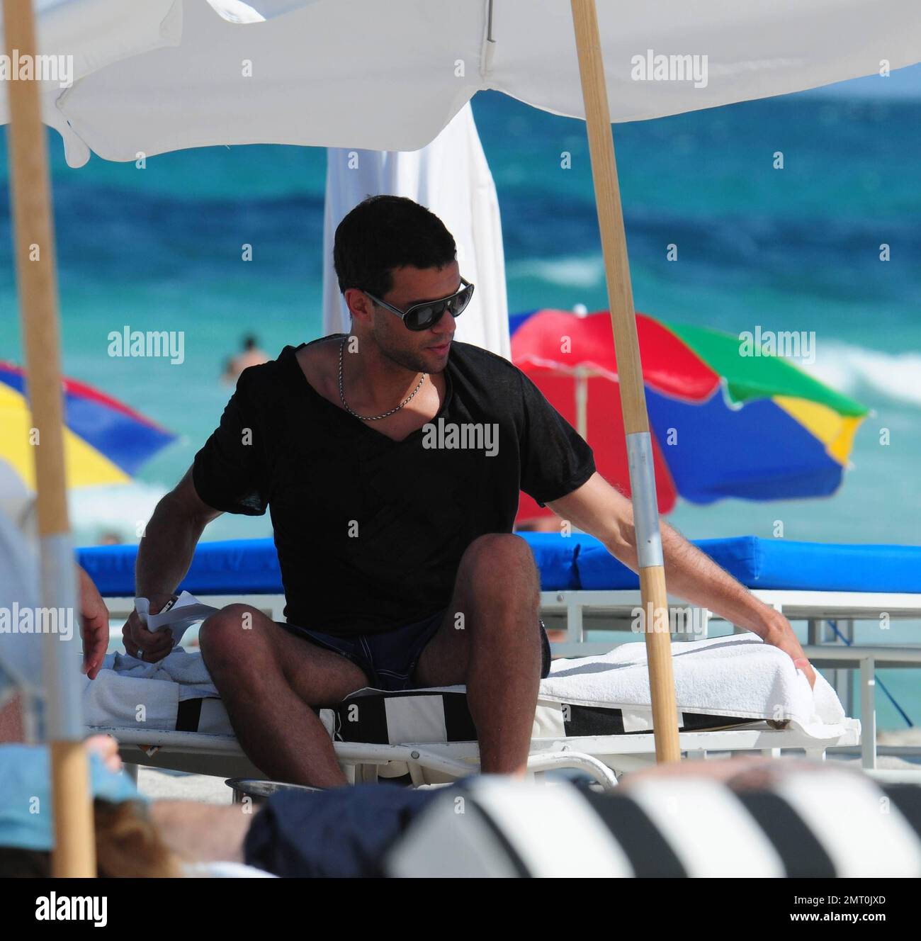 German soccer star Michael Ballack spends time on Miami Beach during ...