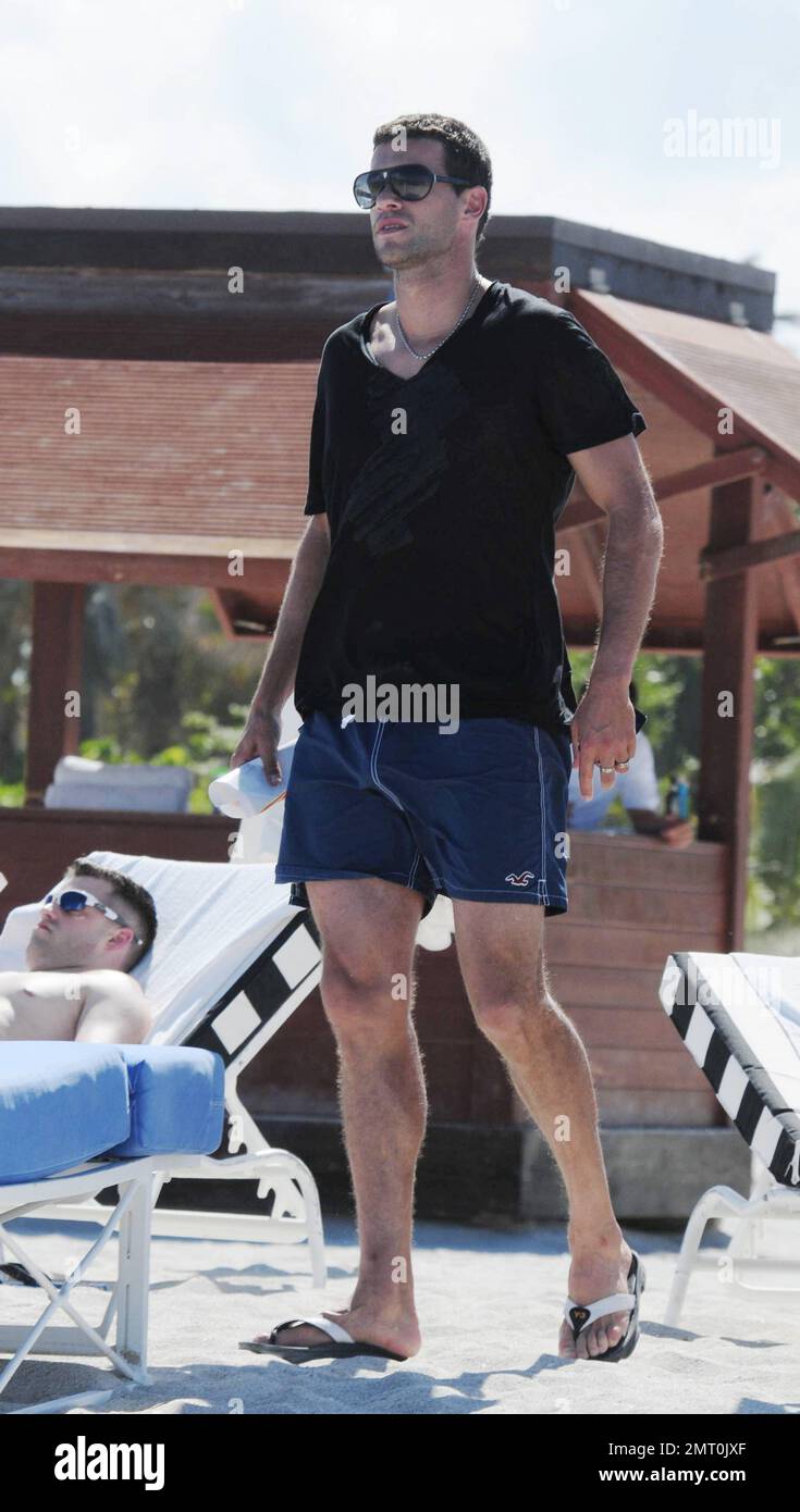 German soccer star Michael Ballack spends time on Miami Beach during ...