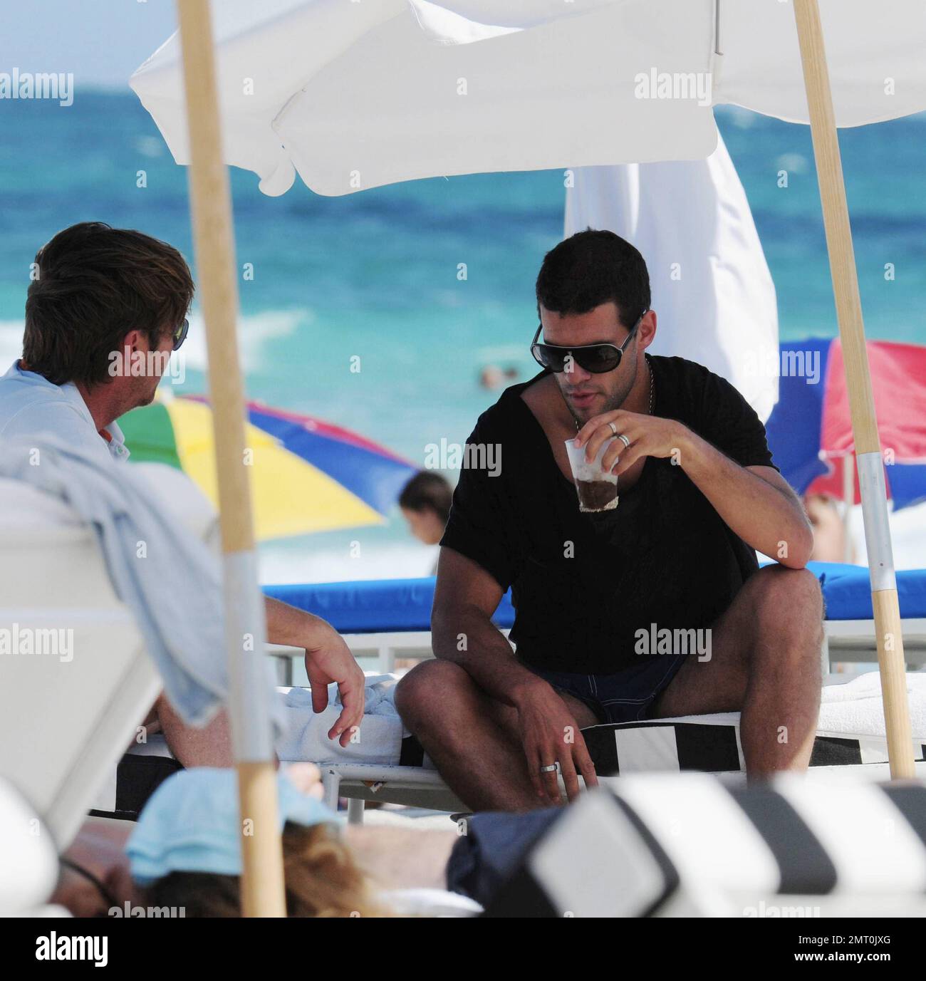 German soccer star Michael Ballack spends time on Miami Beach during ...