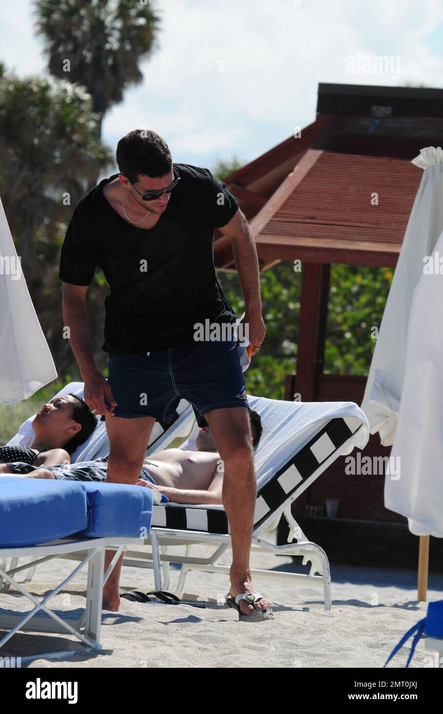 German soccer star Michael Ballack spends time on Miami Beach during ...