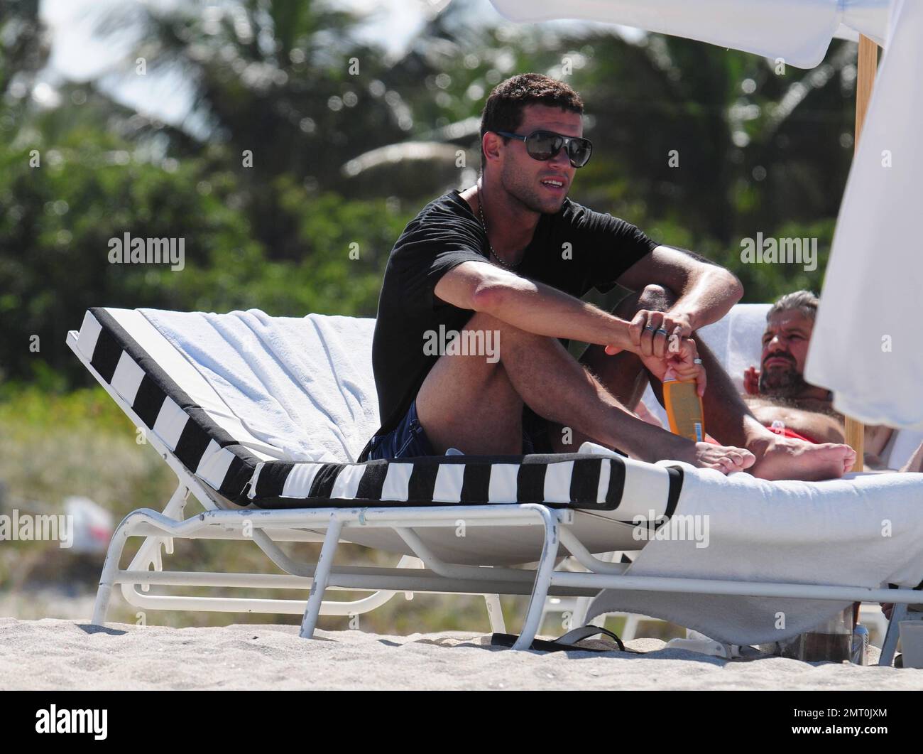 German soccer star Michael Ballack spends time on Miami Beach during ...