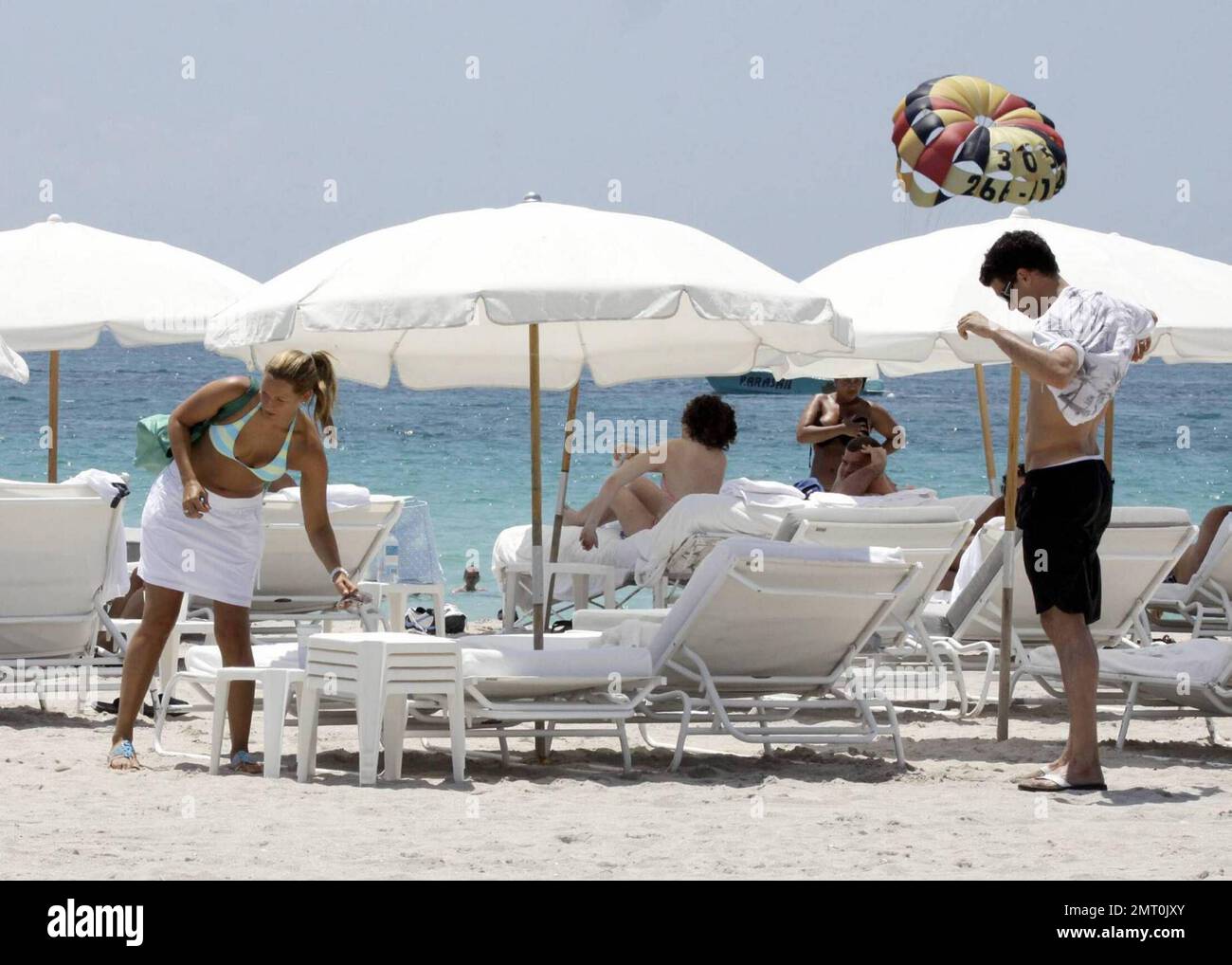 Chelsea and German footballer Michael Ballack takes a quick dip in the ...