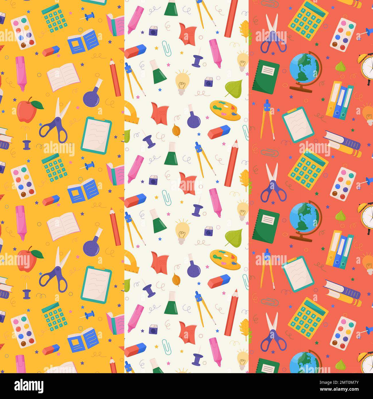 Set of school and education related objects seamless pattern. Vector ...