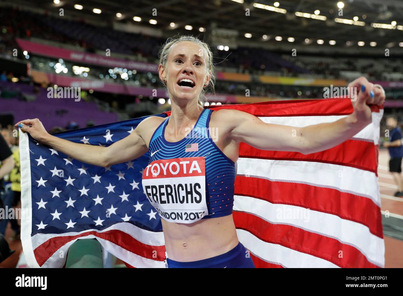 United States' Courtney Frerichs celebrates after winning the silver ...