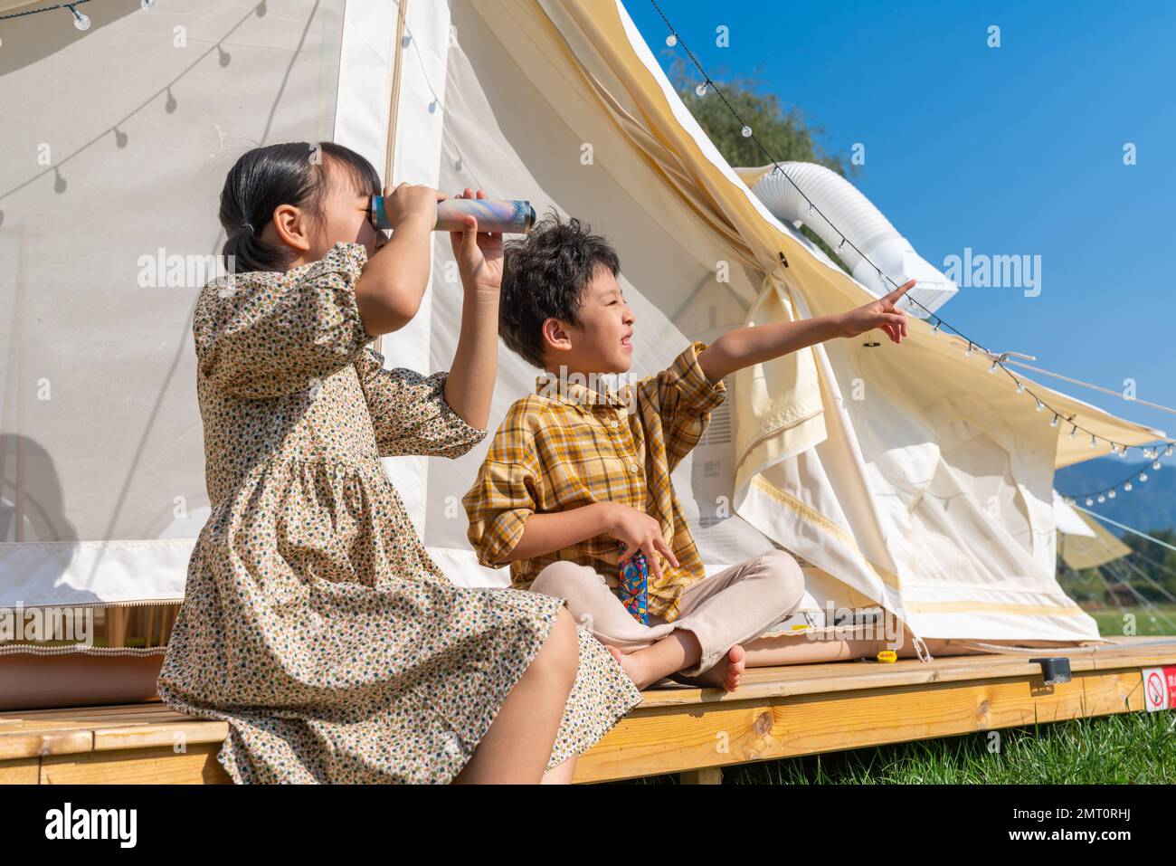 Two boys look out over hi-res stock photography and images - Alamy