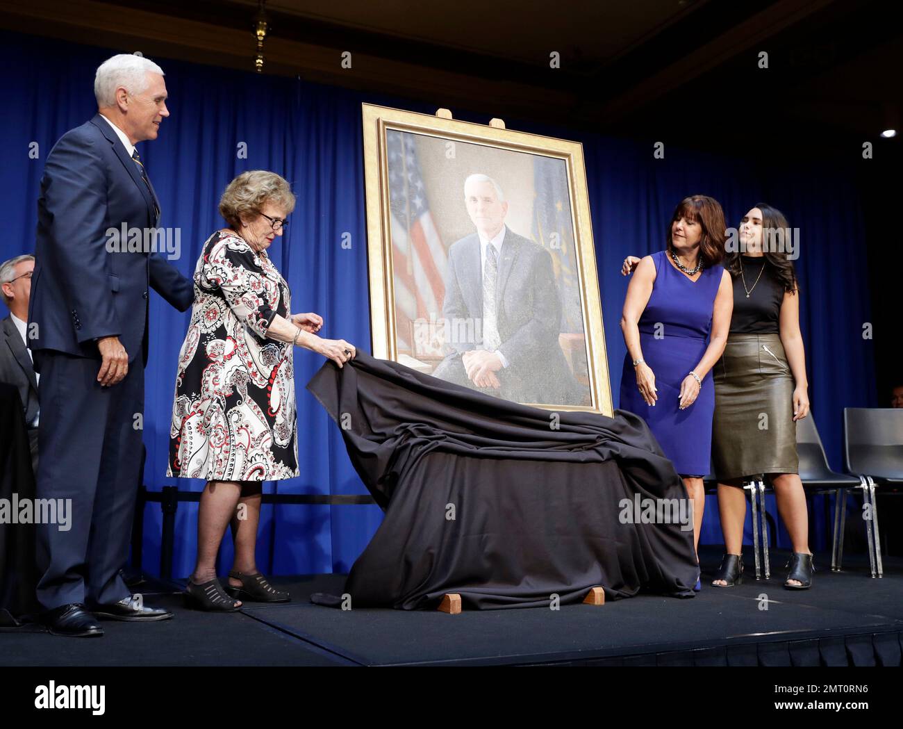 Vice President Mike Pence watches as his mother, Nancy Pence-Fritsch ...