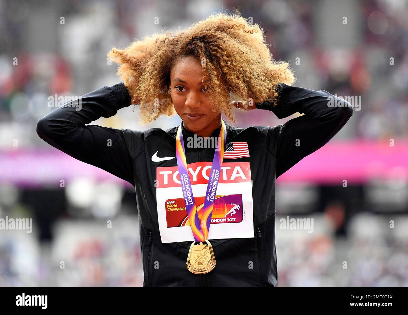 Women's 400 meters hurdles final gold medalist United States' Kori ...