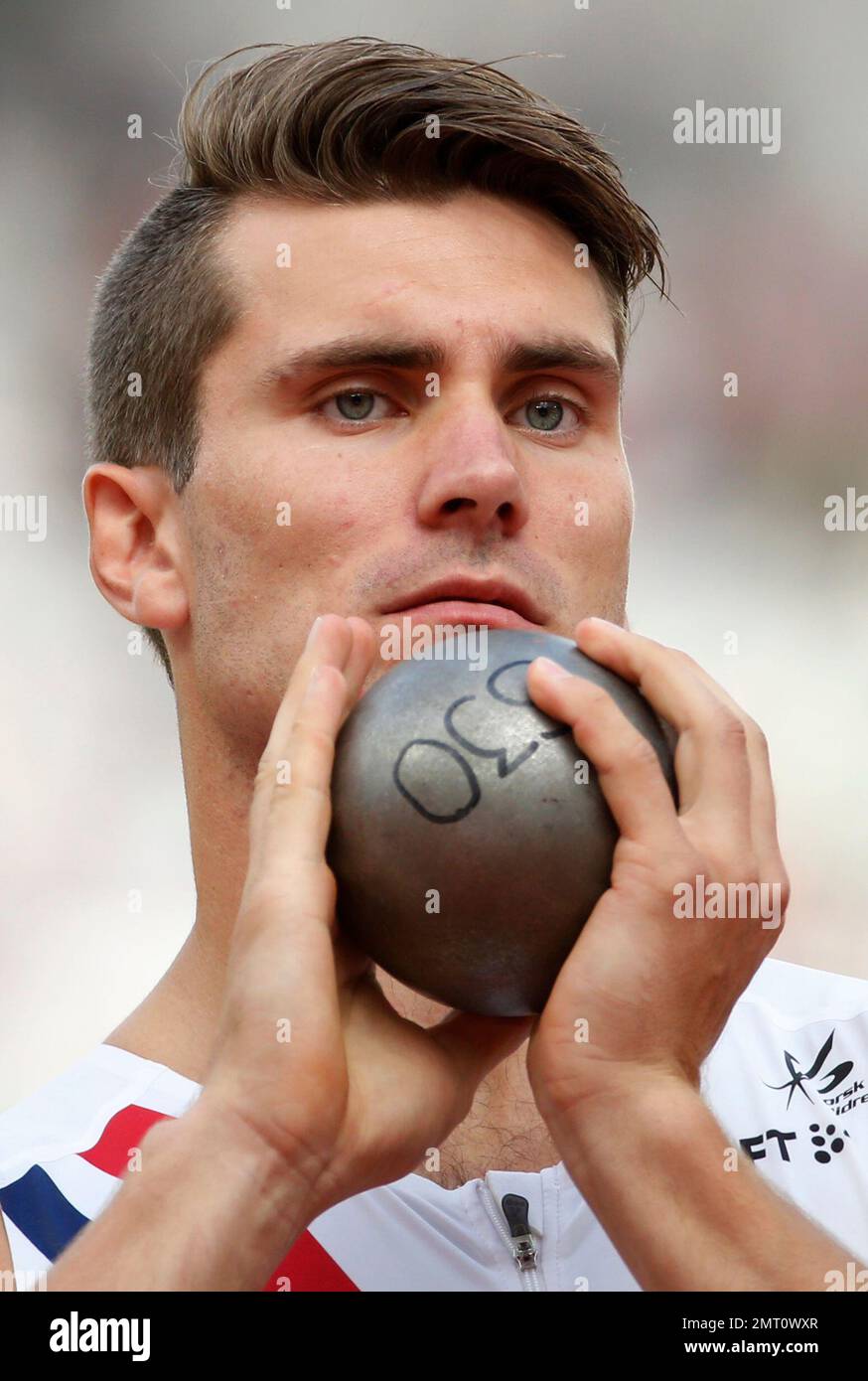 Norway's Martin Roe prepares an attempt in the shot put of the ...