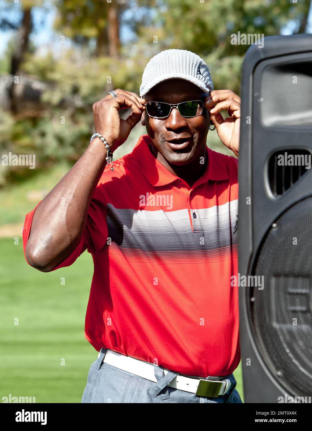 Michael Jordan speaks at his Celebrity Invitational Golf Tournament ...