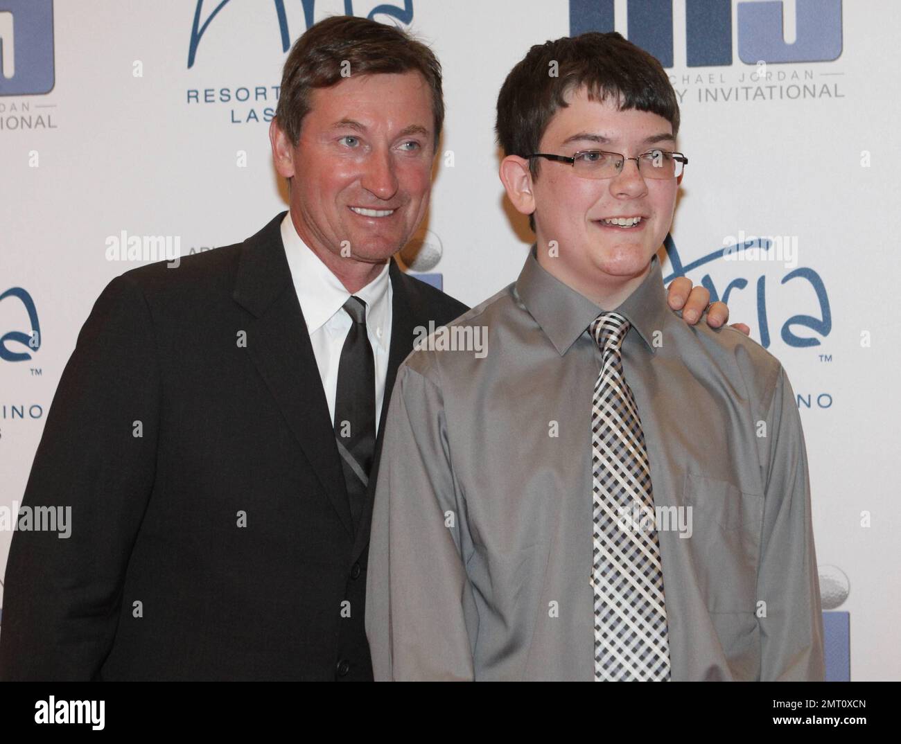 Wayne Gretzky and Lucas Stroud attend the 11th Annual Michael Jordan ...