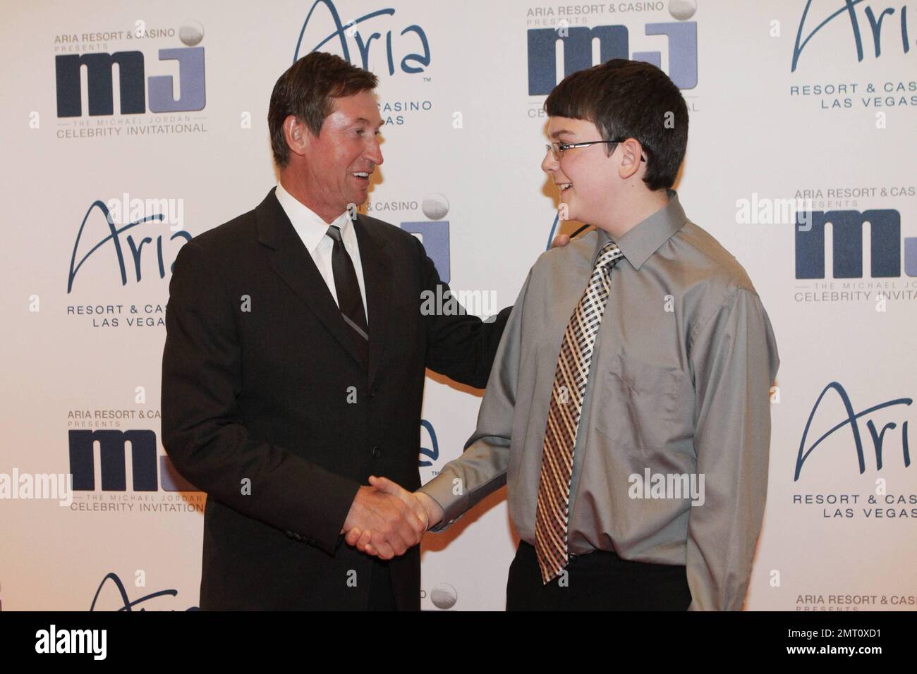 Wayne Gretzky and Lucas Stroud attend the 11th Annual Michael Jordan ...