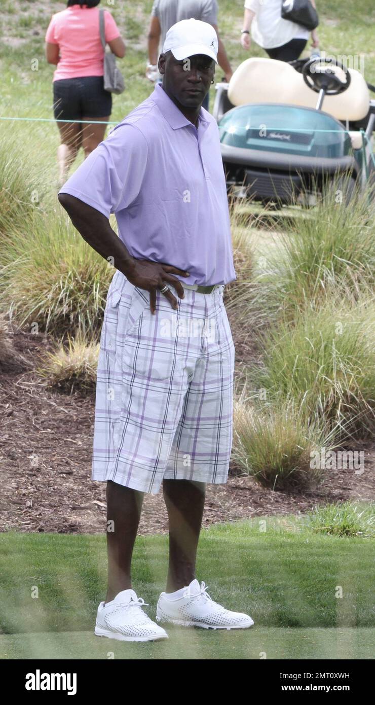 Basketball legend Michael Jordan is seen taking the golf course at the ...