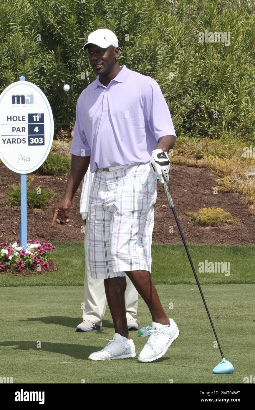Basketball legend Michael Jordan is seen taking the golf course at the ...
