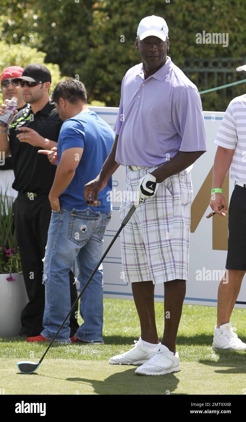 Basketball legend Michael Jordan is seen taking the golf course at the ...