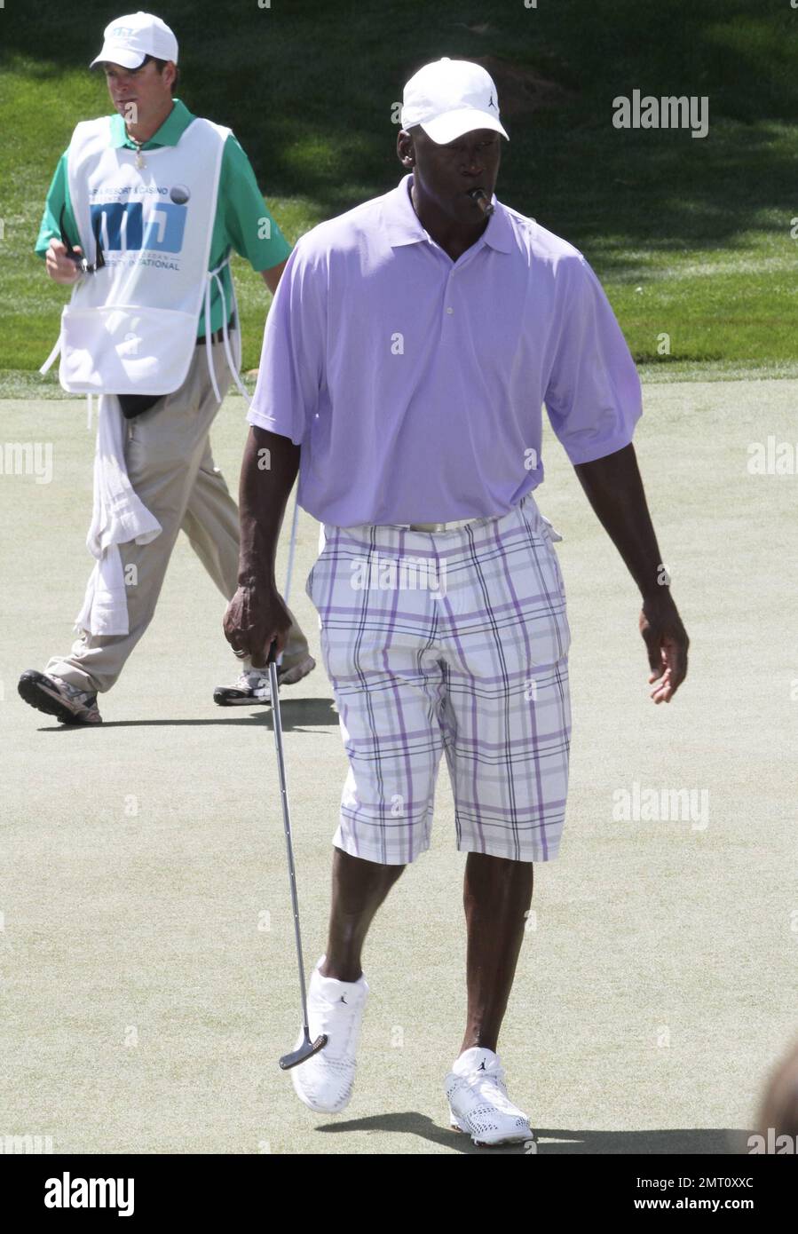 Basketball legend Michael Jordan is seen taking the golf course at the ...