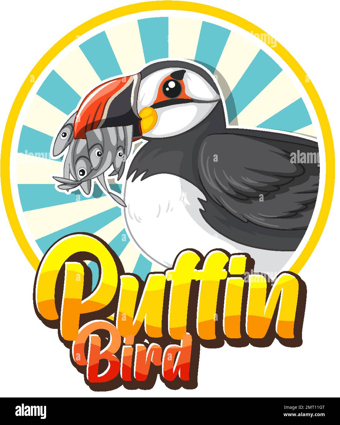 Puffin bird logo with carton character illustration Stock Vector Image ...