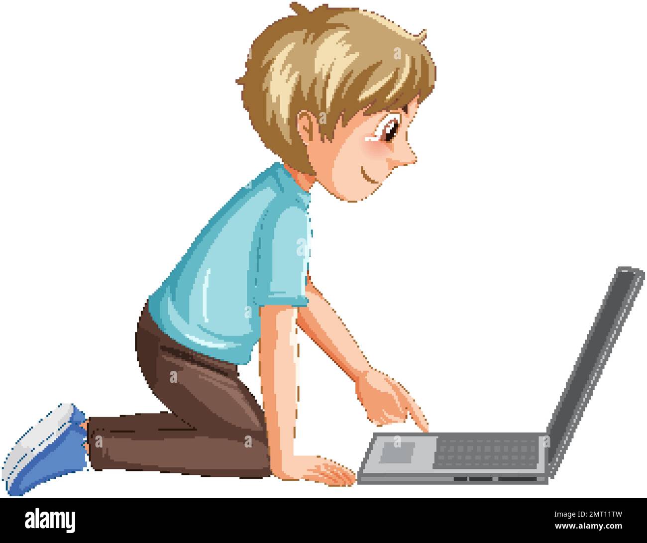 A man using laptop cartoon illustration Stock Vector Image & Art - Alamy