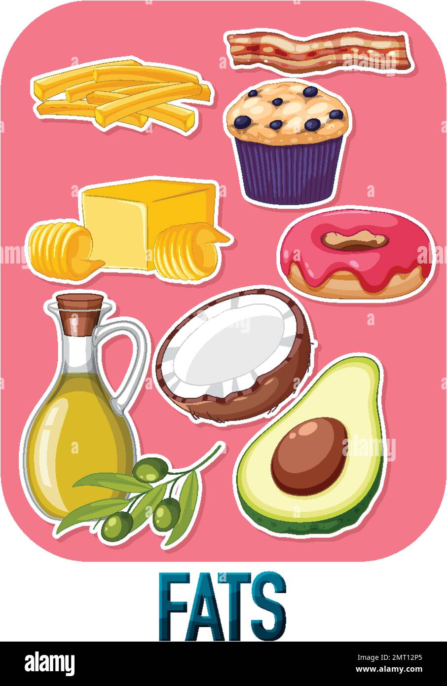 Variety of fat foods illustration Stock Vector Image & Art - Alamy