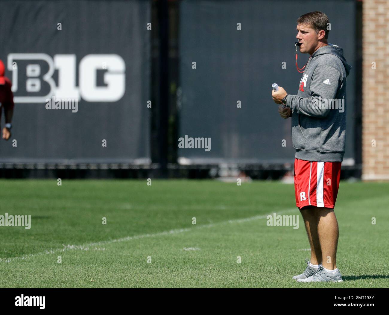 Rutgers head coach Chris Ash watches his team work out during college ...