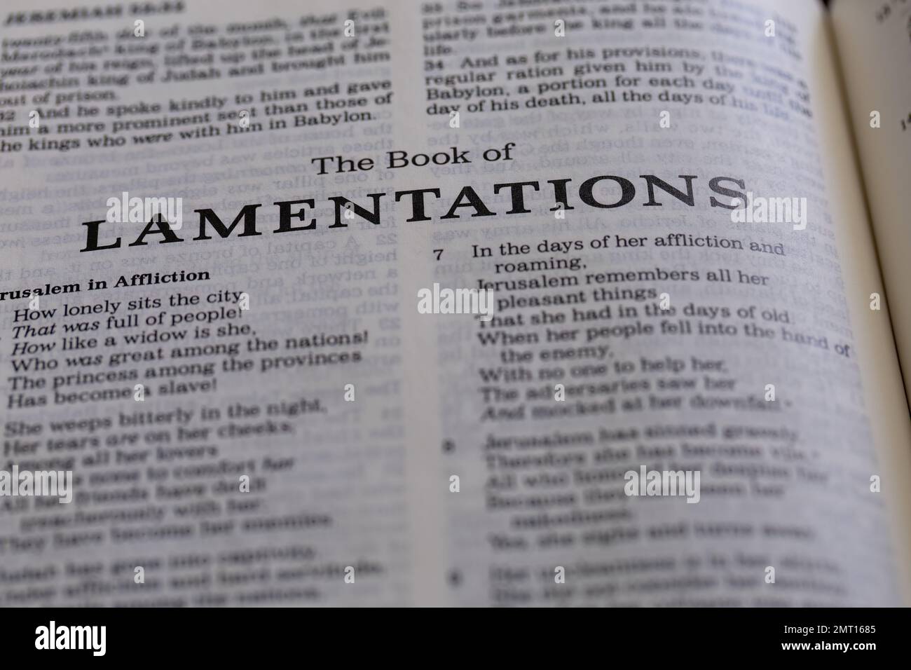 Book of lamentations hi-res stock photography and images - Alamy