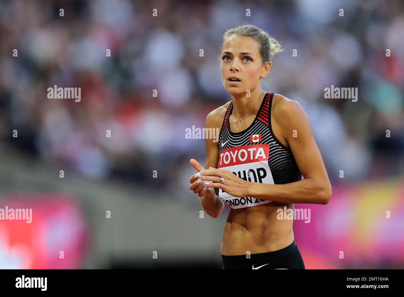 Canada's Melissa Bishop after crossing the finish line after a Women's ...