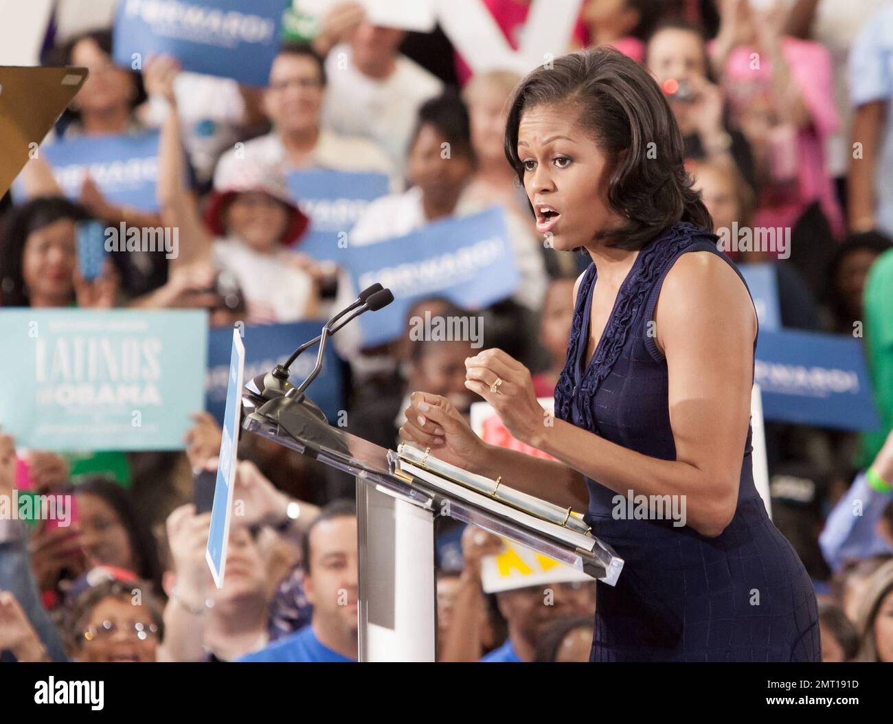 First Lady of the United States of America, Michelle Obama with support ...