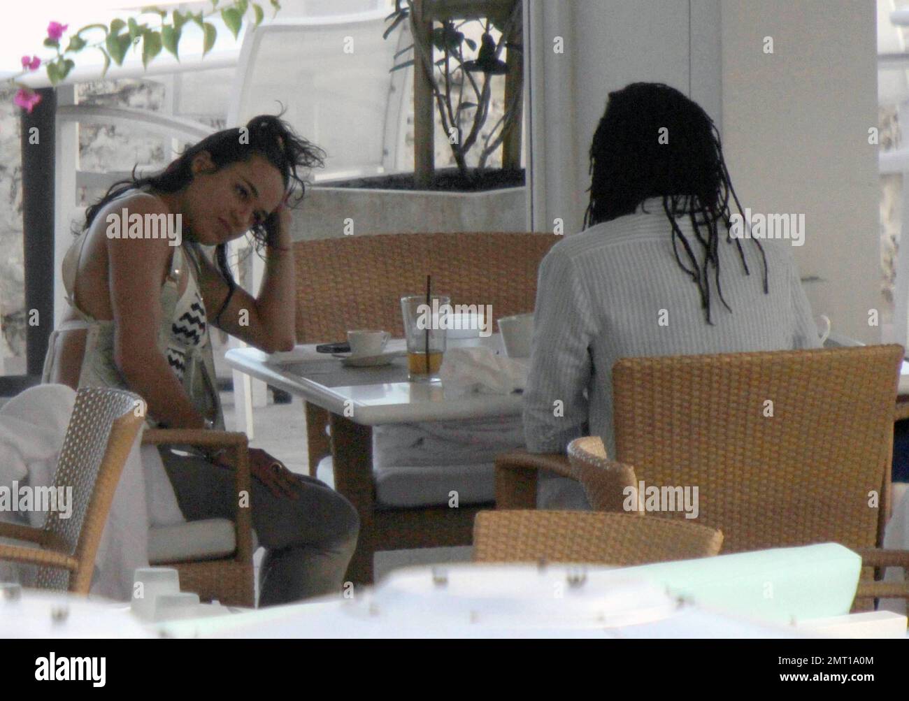 EXCLUSIVE!! Michelle Rodriguez wears a cut out one-piece swim suit as ...