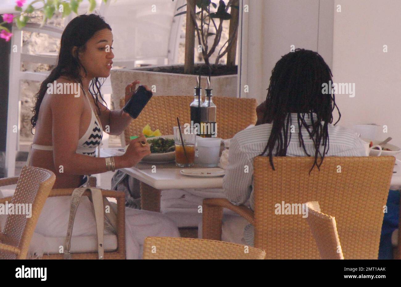 EXCLUSIVE!! Michelle Rodriguez wears a cut out one-piece swim suit as ...