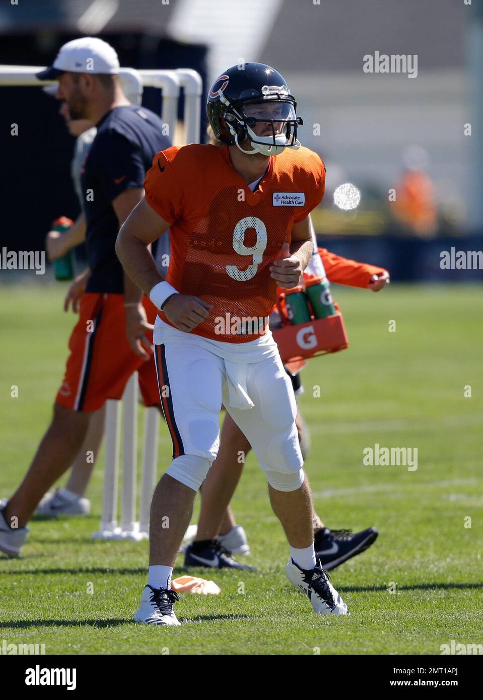 Chicago Bears quarterback Connor Shaw works on the field during an NFL ...