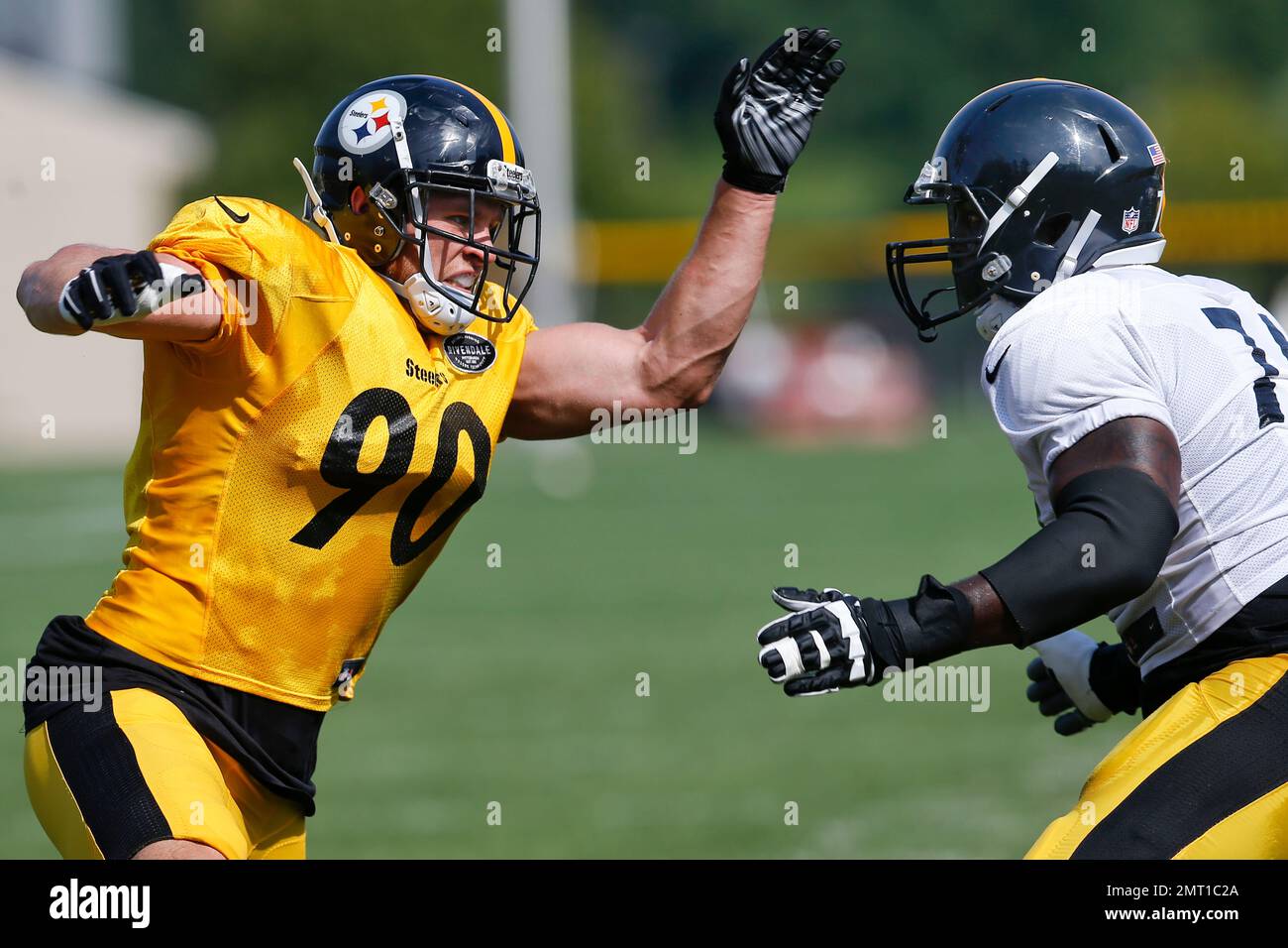 Pittsburgh Steelers linebacker T.J. Watt (90) rushes as offensive ...
