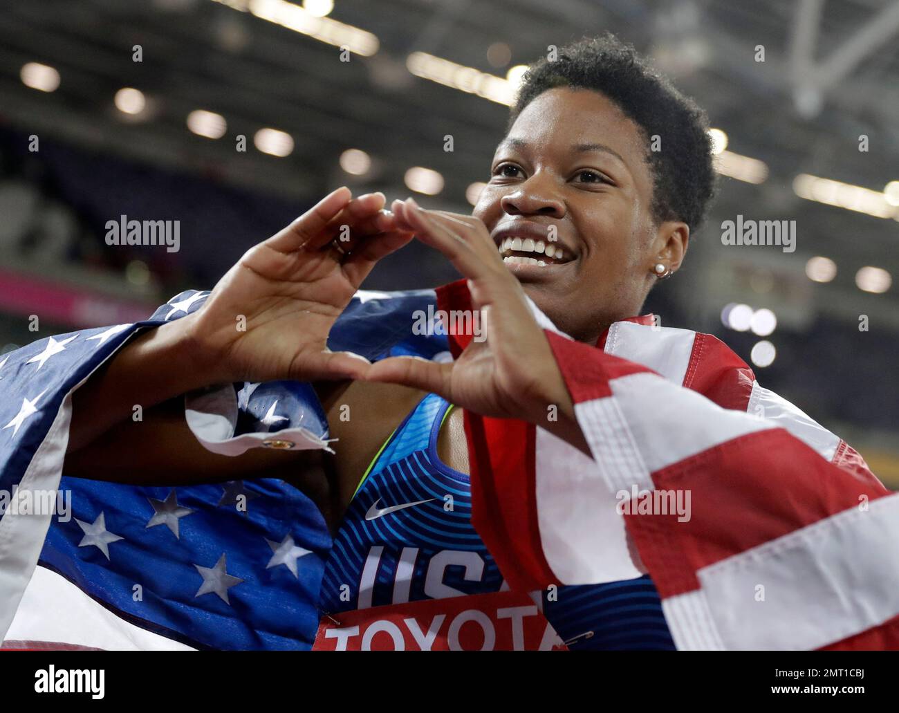 United States' Phyllis Francis celebrates after winning the gold medal ...