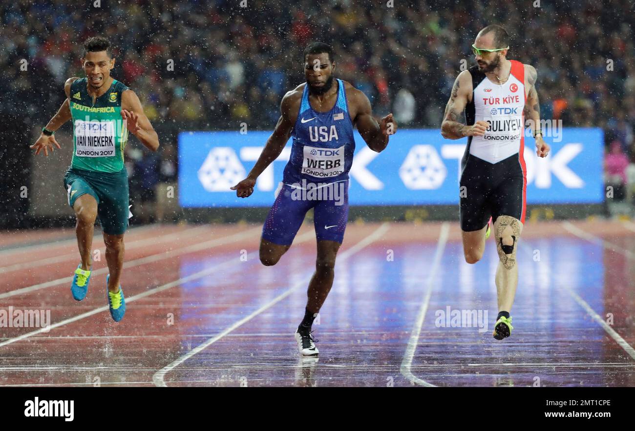 Turkey's Ramil Guliyev, United States' Ameer Webb and South Africa's ...