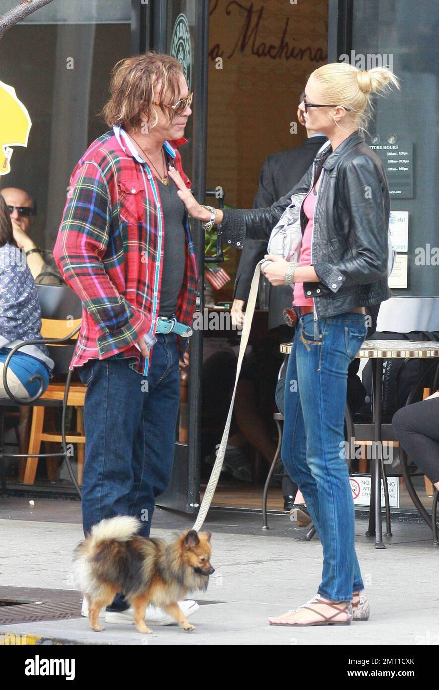 EXCLUSIVE!! Mickey Rourke and his new girlfriend go for coffee in ...