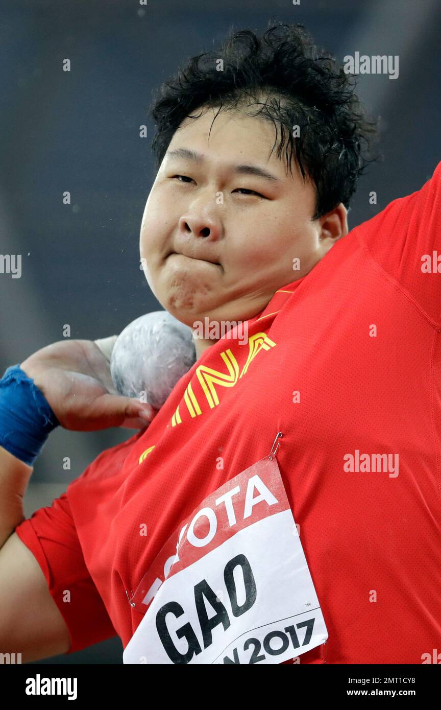 China's Gao Yang makes an attempt in the women's shot put final during ...
