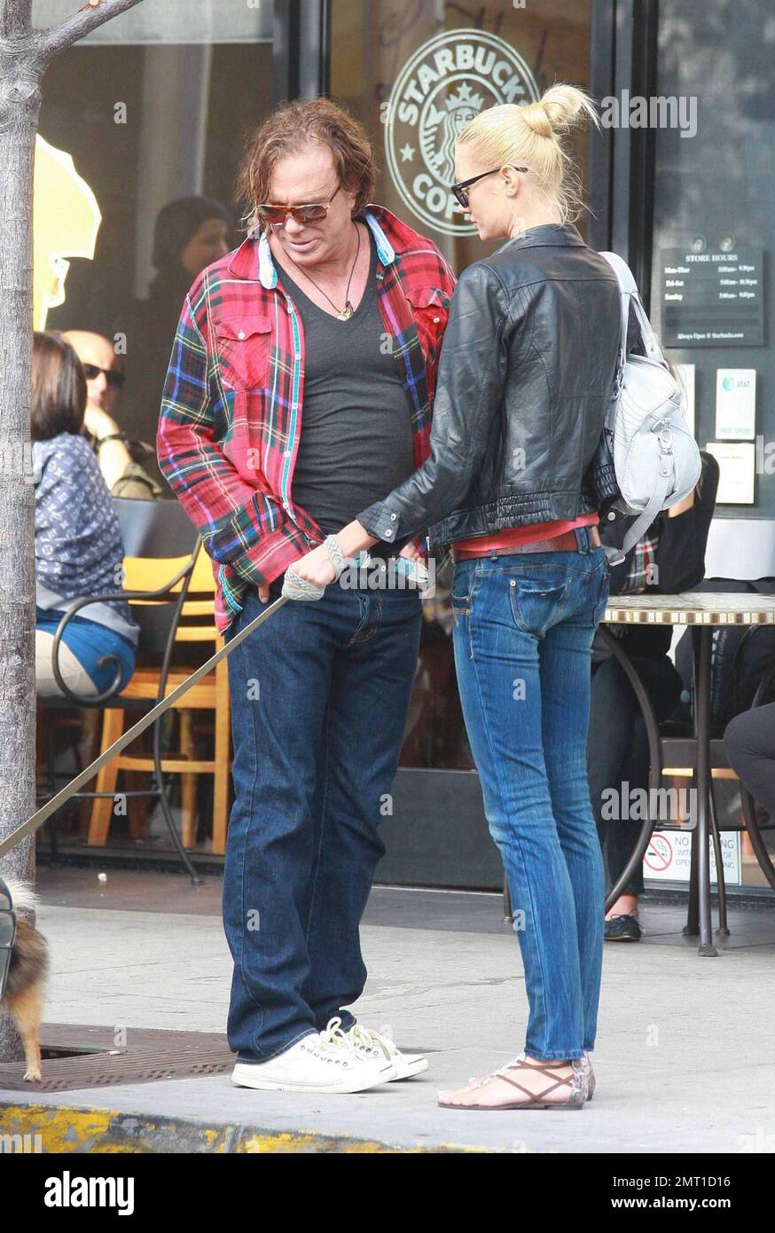 EXCLUSIVE!! Mickey Rourke and his new girlfriend go for coffee in ...