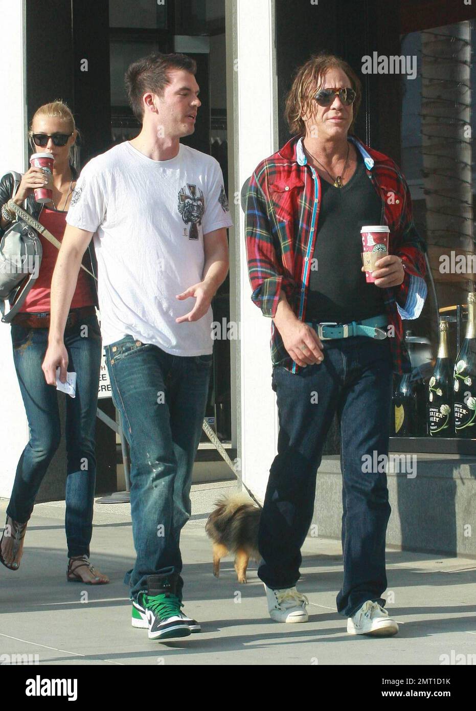 EXCLUSIVE!! Mickey Rourke and his new girlfriend go for coffee in ...