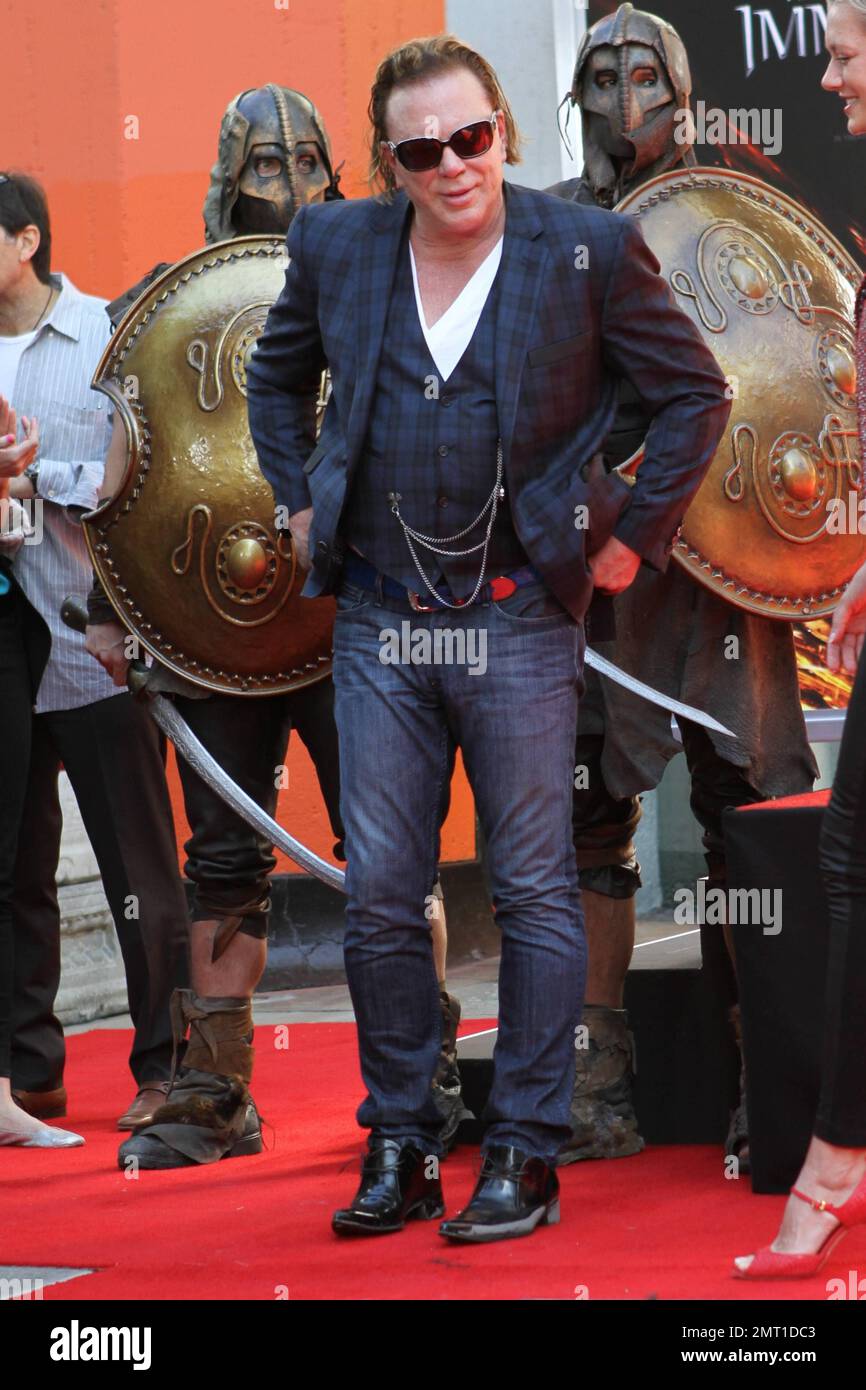 Mickey Rourke becomes immortalized at his Hand and Footprint Cermeony ...