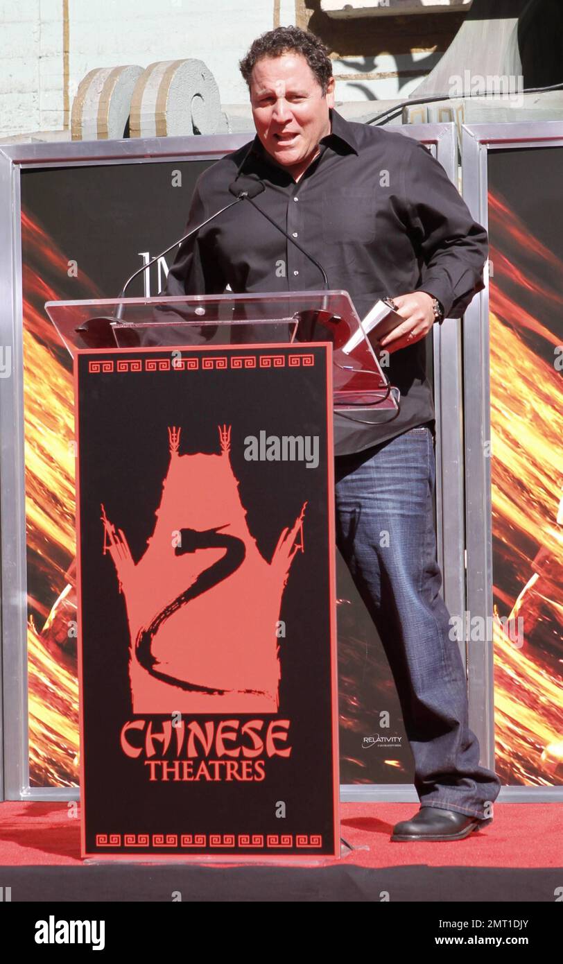 Jon Favreau introduces Mickey Rourke his Hand and Footprint Cermeony at ...