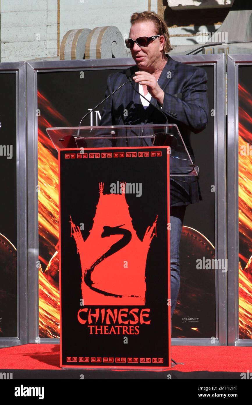 Mickey Rourke becomes immortalized at his Hand and Footprint Cermeony ...