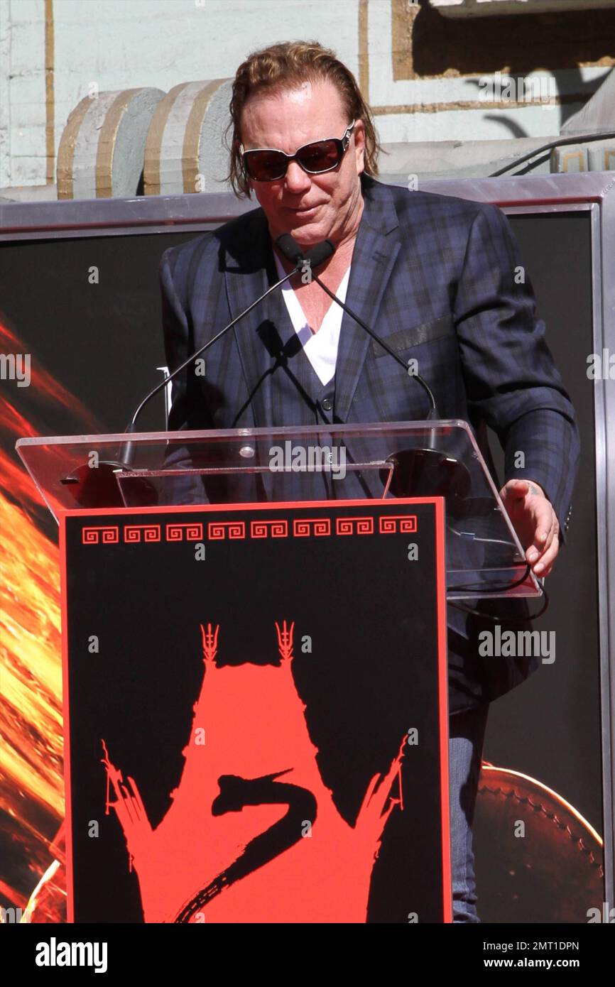 Mickey Rourke becomes immortalized at his Hand and Footprint Cermeony ...