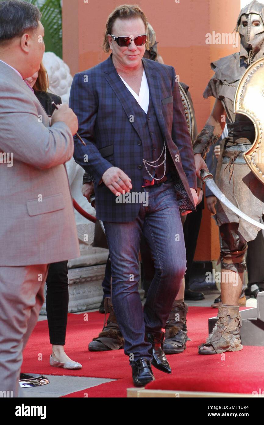 Mickey Rourke becomes immortalized at his Hand and Footprint Cermeony ...