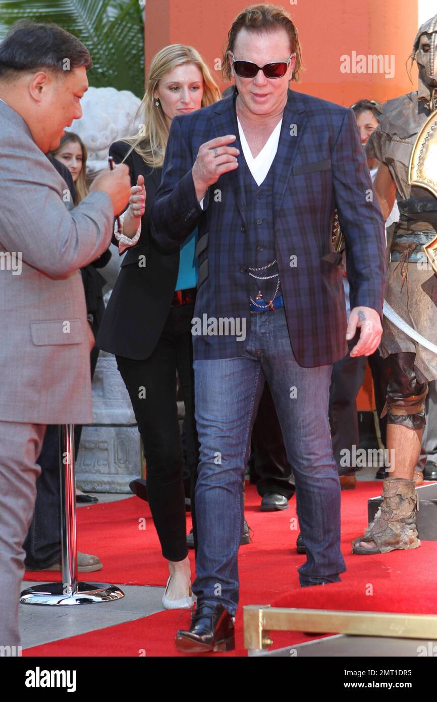 Mickey Rourke becomes immortalized at his Hand and Footprint Cermeony ...