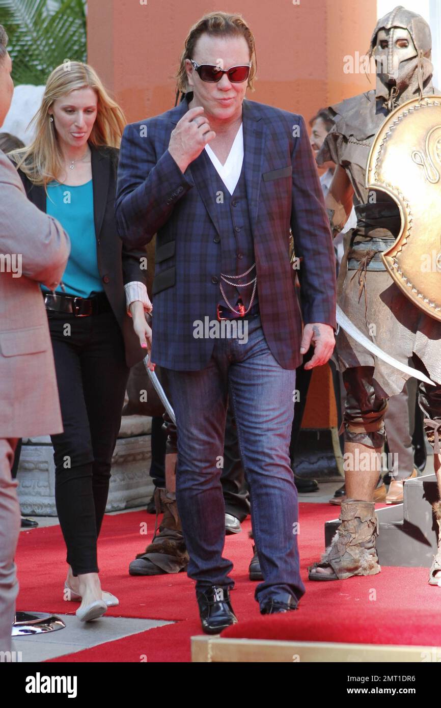 Mickey Rourke becomes immortalized at his Hand and Footprint Cermeony ...