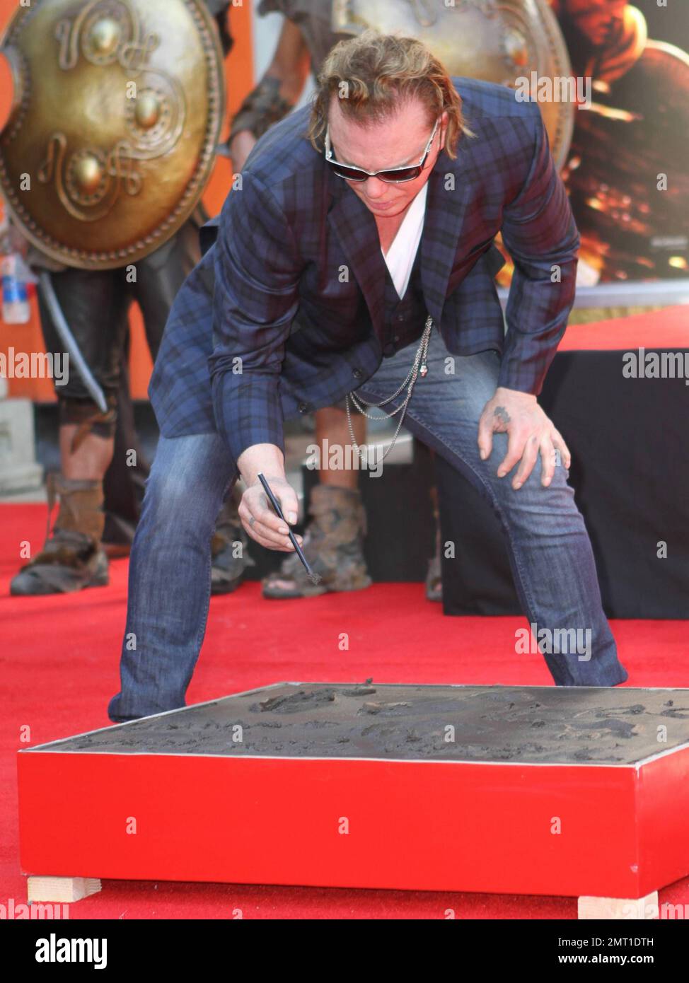 Mickey Rourke becomes immortalized at his Hand and Footprint Cermeony ...