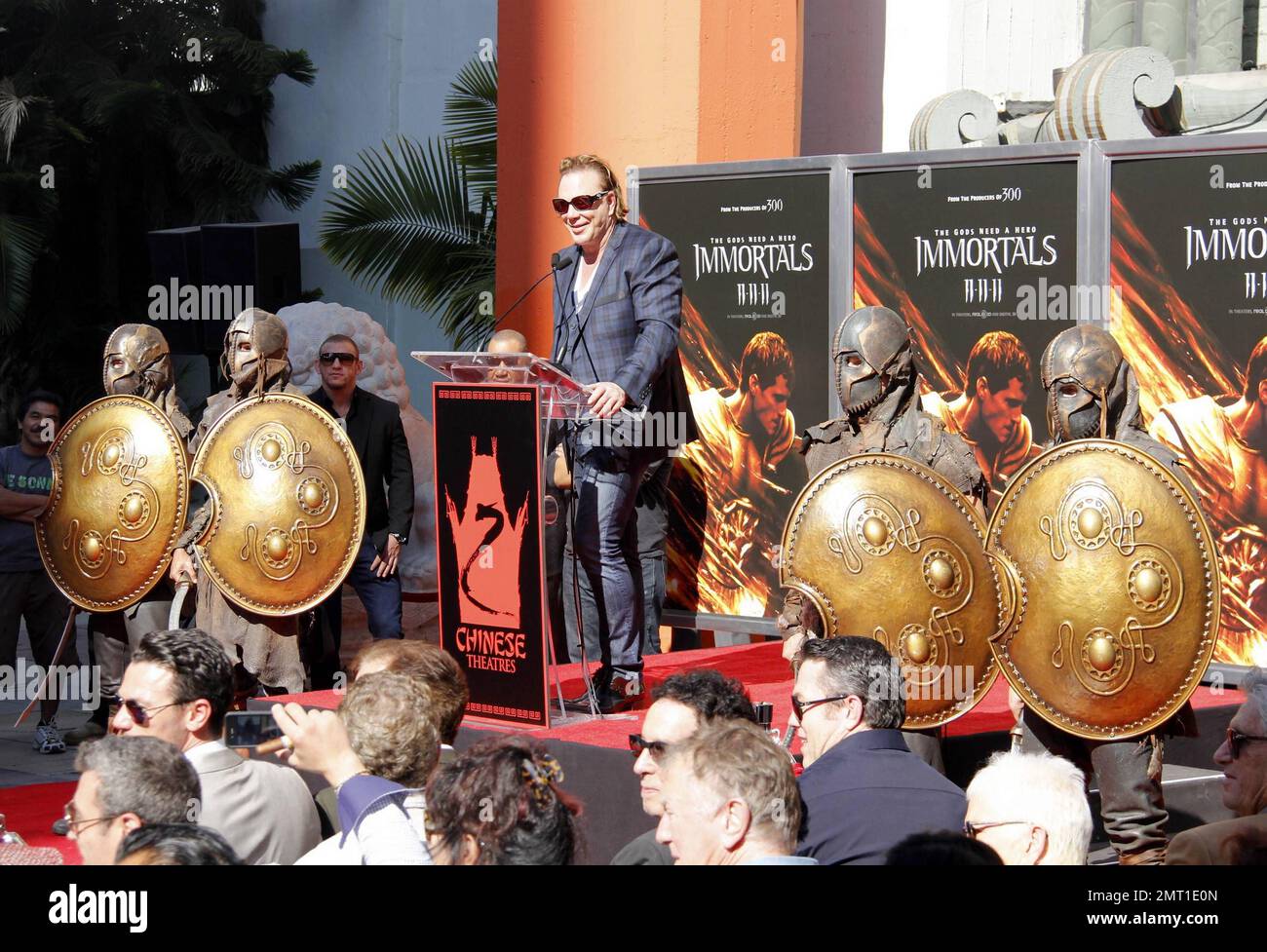 Mickey Rourke is celebrated and immortalized in cement during a ...