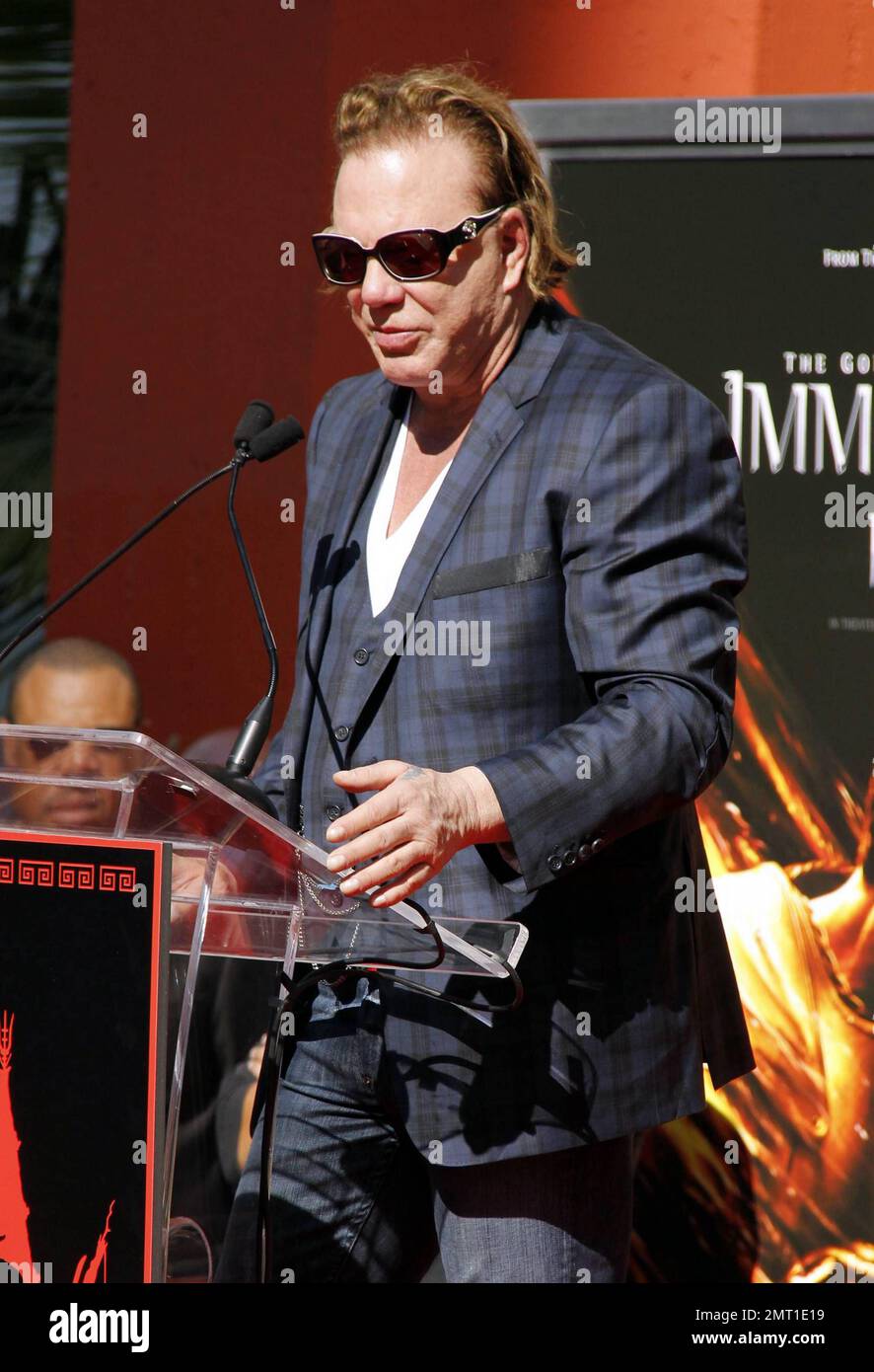 Mickey Rourke is celebrated and immortalized in cement during a ...