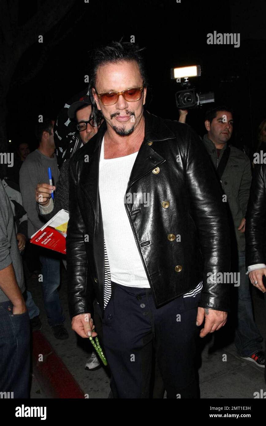 Academy Award-nominated actor Mickey Rourke leaves the nightclub My ...