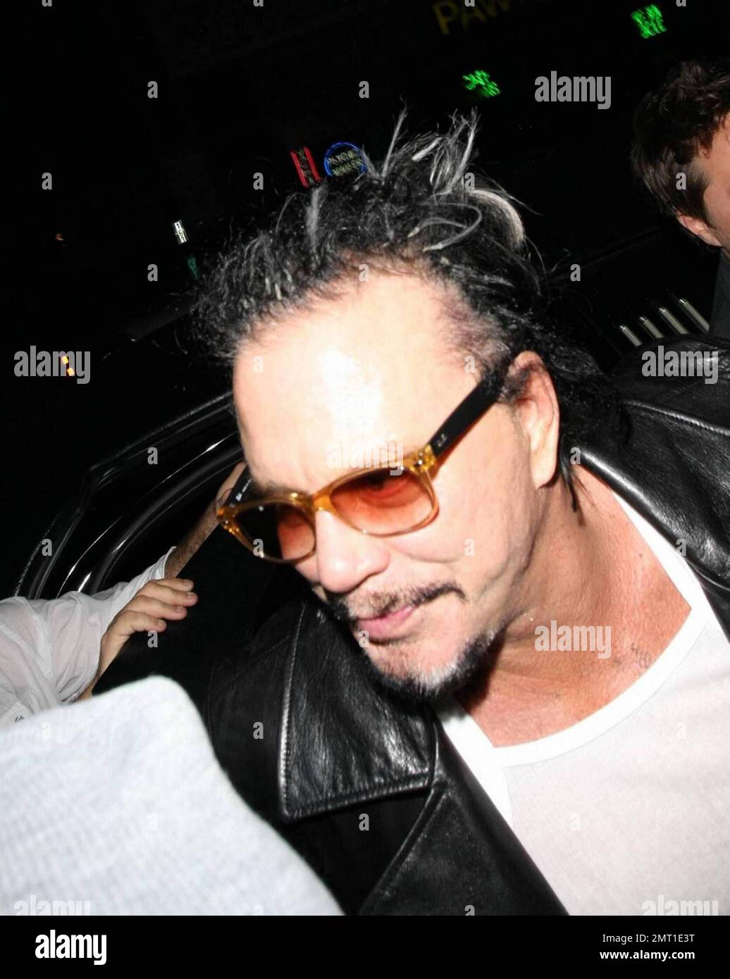 Academy Award-nominated actor Mickey Rourke leaves the nightclub My ...