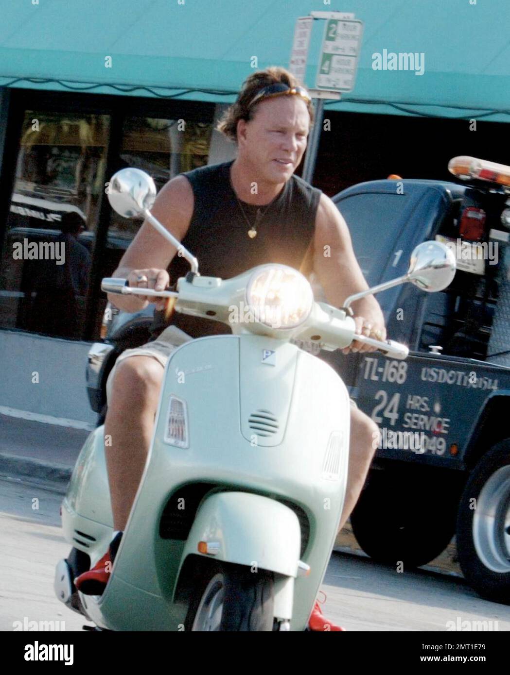 Exclusive!! Mickey Rourke scoots around Miami Beach. After a work out ...