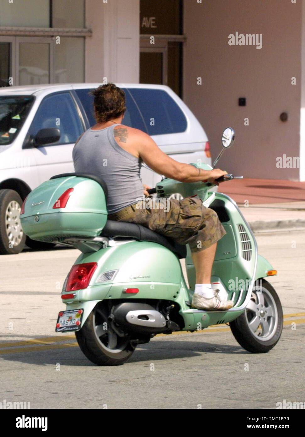 Exclusive!! Mickey Rourke braves the daylight to have a smoke and a ...